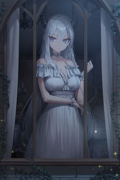 Cryturtle Original Absurdres Highres 1girl Blue Eyes Breasts Cleavage Closed Mouth