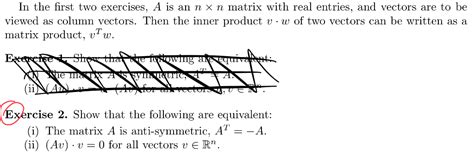 solved in the first two exercises a is an n x n matrix with