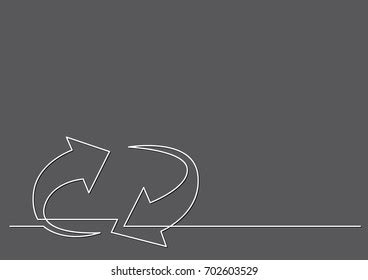 Continuous Line Drawing Cycle Arrows Stock Vector Royalty Free Shutterstock