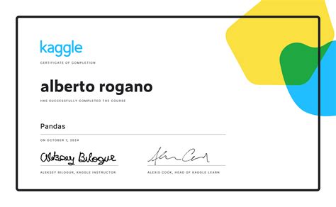 Alberto Rogano Completed The Pandas Course On Kaggle
