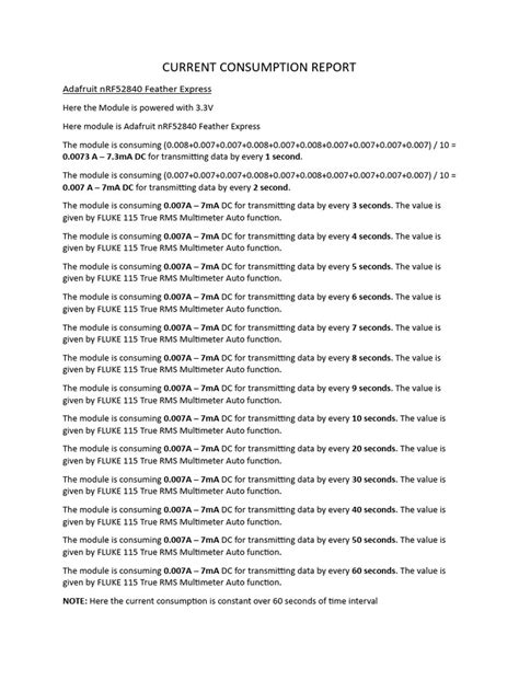 Current Consumption Report For Adafruit Pdf Root Mean Square Function Mathematics