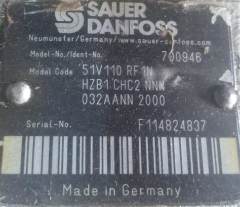 Sauer Danfoss 51v110 Rf 1n Hydraulic Motor