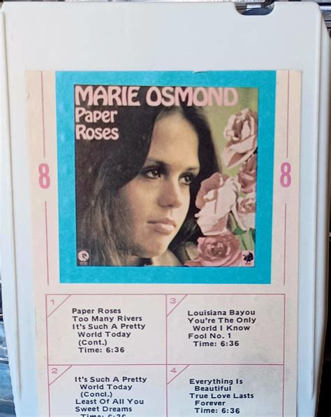Vintage 8 Track Tape Marie Osmond Paper Roses Ebay