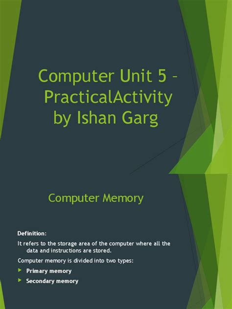 Computer Unit 5 Practicalactivity Pdf Computer Memory Byte