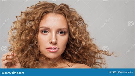 Sensual Redhead Model Woman With Long Healthy Wavy Hairstyle Perfect