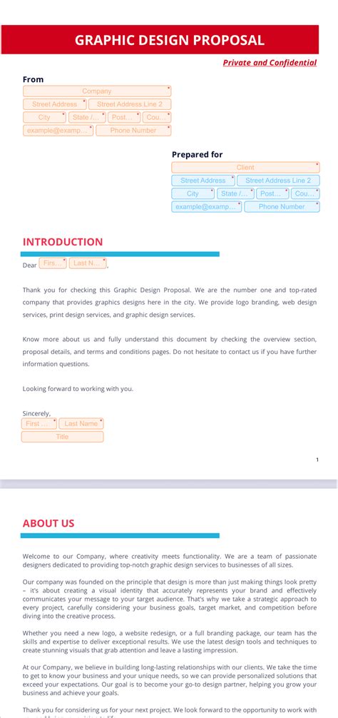 Graphic Design Proposal Template Doc Free Free Printable