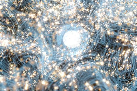 Glowing Dots With Dark Background Dreamlike Dots 3d Rendering Stock Illustration