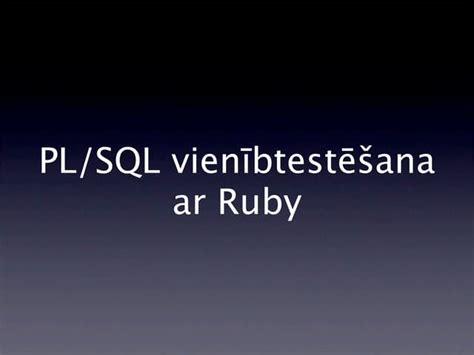 Plsql Vienībtestēšana Ar Ruby Pdf
