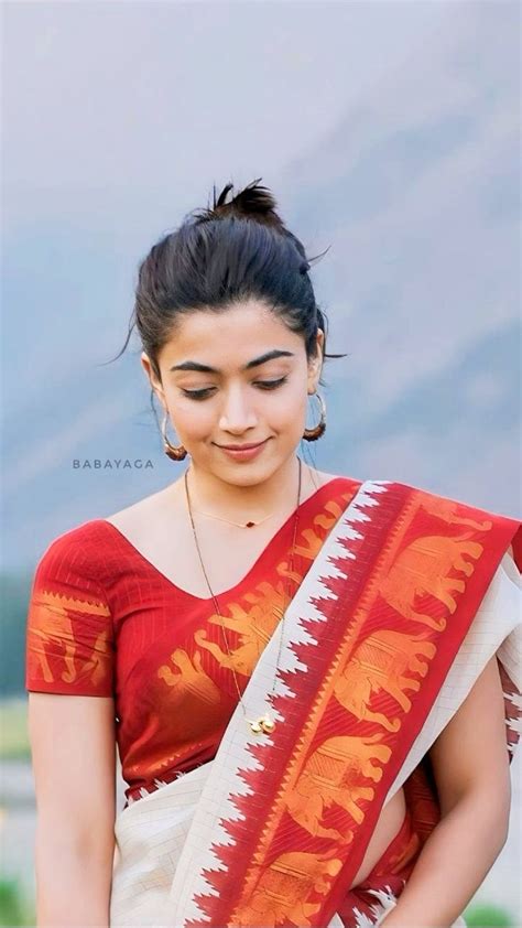 Rashmika Saree Wedding Half Saree Pink Saree