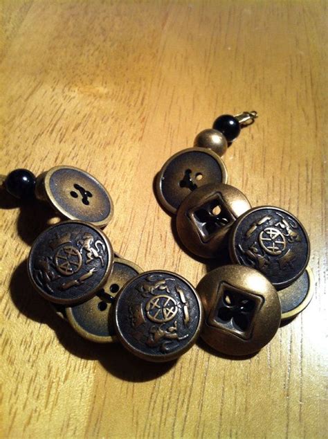 Bronze Button Bracelet On Etsy £8 99 Steam Punk Jewelry Button Bracelet Metal Accessories