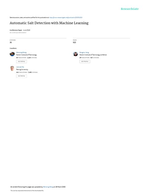 Automatic Salt Detection With Machine Learning Pdf Machine Learning