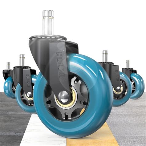 Holkie Office Chair Wheels Blue Compatible With 1kea 10x22mm Only 3