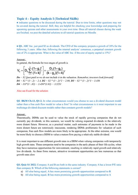 tute 4 ans really good answers for tute questions bfc3241 monash