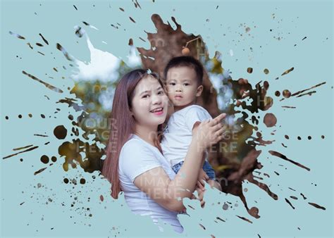 Paint Splatter Clipping Mask Effect Psd Mockup Mediamodifier