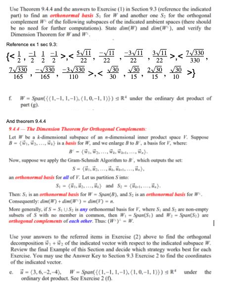 Solved Use Theorem 9 4 4 And The Answers To Exercise L In Chegg Com