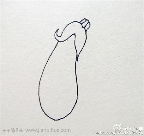 茄子的法画简笔画 蔬菜