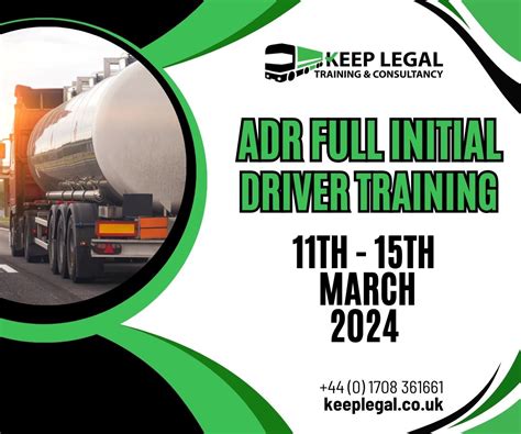 Adr Full Driver Training March 2 Week Course Alert Keep Legal