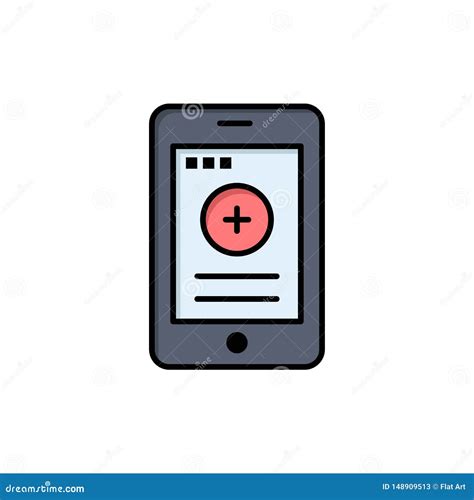 Medical Cell Phone Hospital Flat Color Icon Vector Icon Banner Template Stock Vector