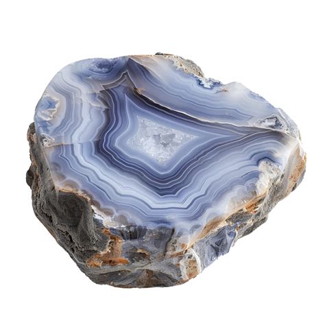Stunning Blue Agate Geode Slice Polished Mineral Specimen With