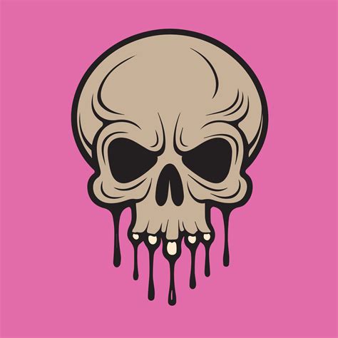 Melted Skull Doodle Illustration Eps Vector 27478179 Vector Art At Vecteezy