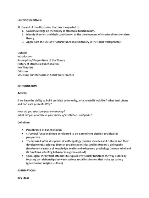 Structural Functionalism Pdf