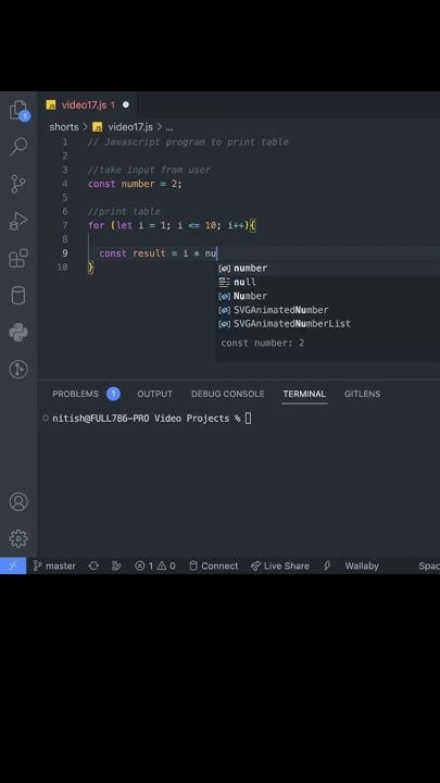 Javascript Program To Print Multiplication Table Up To 10 Shorts Codesecret Youtubeshorts