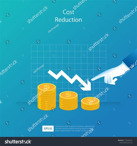 Cost Reduction Concept Decrease Arrow Pointing Stock Vector Royalty
