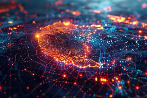 Earthquake Warning Seismic Data Digital Topographic Map Emergency Management Image Concept