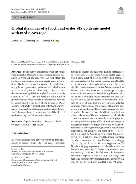 Global Dynamics Of A Fractional Order Sis Epidemic Model With Media