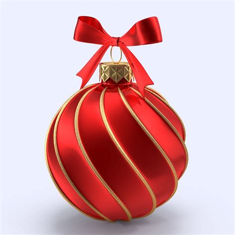 크리스마스 빨간 공 2 3d 모델 19 Obj Max Fbx Free3d