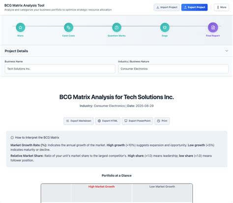 Bcg Matrix Analysis Tool Portfolio Strategy And Resource Allocation