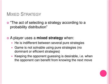 ppt game theory mixed strategy nash equilibrium powerpoint