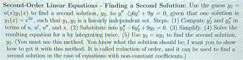 Solved Second Order Linear Equations Finding A Second
