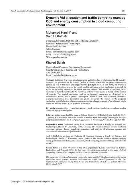 Pdf Dynamic Vm Allocation And Traffic Control To Manage Qos And Energy Consumption In Cloud