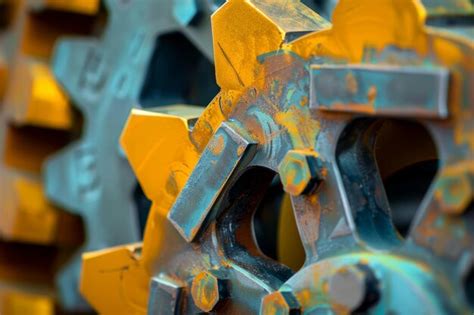 Close Up Photo Of Cogs In A Machine In The Electronic Concept Premium Ai Generated Image