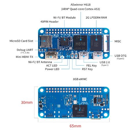 Banana Pi M4 Zero 15ghz Allwinner H618 Quad Core Cpu Sbc 2g Lpddr4 Ram