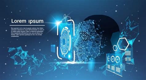 Premium Vector Face Recognition System Concept Low Polygon Human Face