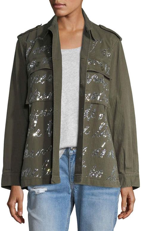 Neiman Marcus Libertine Mirrored Script Army Jacket Army Jacket