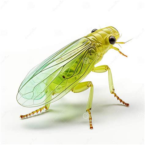 Realistic 3d Model Of A Large Green Leafhopper Insect Stock