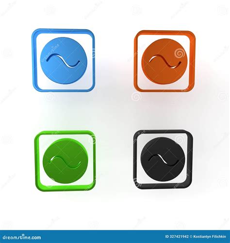 Colorful Ac Voltage Source Symbol Icon Isolated On White Background