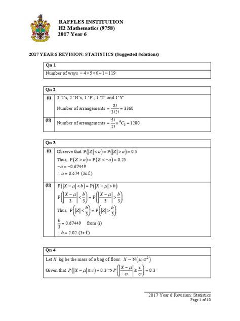 Statistics Revision Ws Pdf Correlation And Dependence P Value
