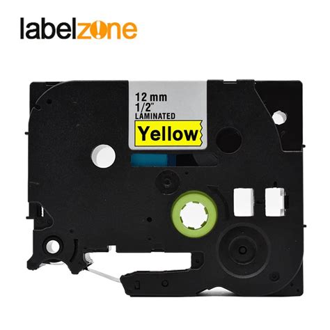 Mm Black On Yellow Tze Laminated Label Tape Compatible Brother P Touch Label Printers Tze
