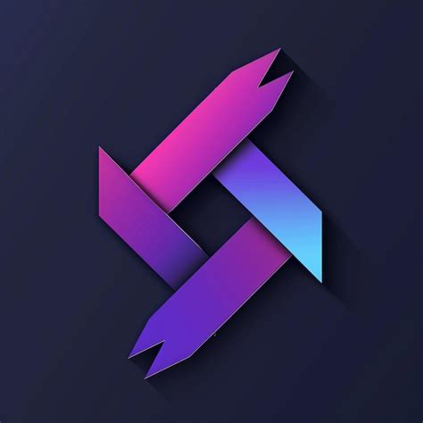Abstract Colorful Arrow Logo With Intersecting Gradient Design Premium Ai Generated Image