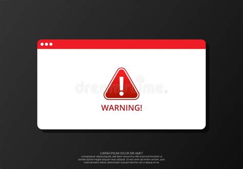 Attention Warning Alert Sign With Exclamation Mark Concept Warning Popup On Browser Design