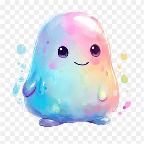 Cute Rainbow Slime Cartoon Character Clipart