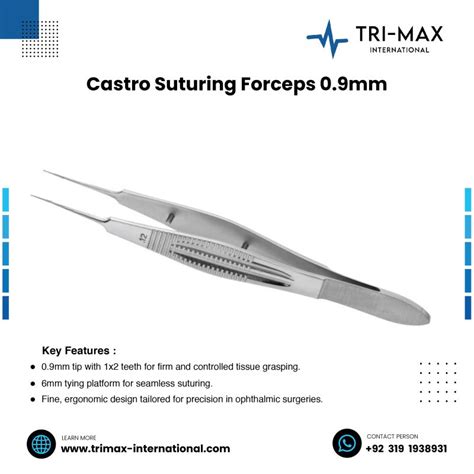 Castro Suturing Forceps 09mm The Castro Suturing Forceps Are Designed