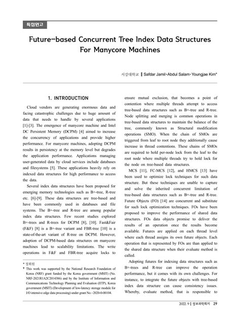 pdf future based concurrent tree index data structures for manycore
