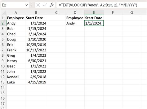 Excel How To Use Vlookup To Return Date Format