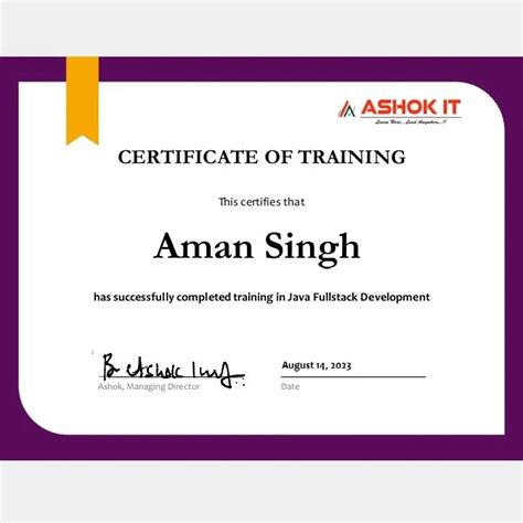 Aman Singh On Linkedin Java Full Stack Training Certificate From