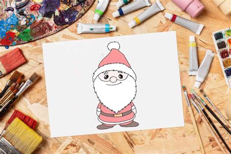 نقاشی بابا نوئل برای کریسمس با تصاویر مراحل
